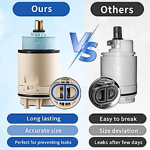 Dreyoo Single Function Pressure Balance Cartridge Replacement for RP70538, Shower Cartridge Compatible with Peerless and Delta Single Handle Tub/Showers Faucet (Check Valve Not Included) (2 Pack)