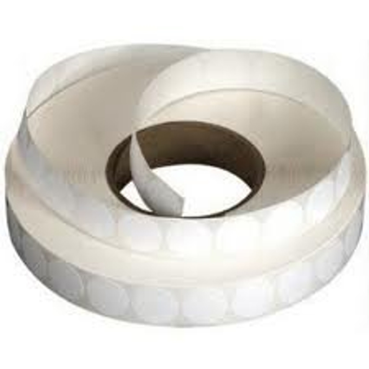 1.5" Dia. White Wafer Seals (No Perf) 2,500 per roll