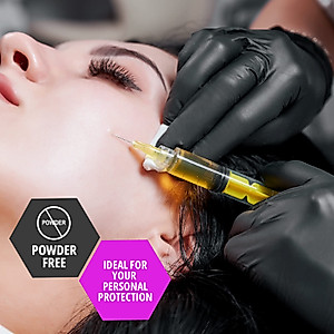 MED PRIDE Black Nitrile Medical Examination Gloves (Medium, 1000-Count) Ultra-Strong 6 mil Thick, Latex & Rubber Free, Disposable Powder-Free Gloves for Healthcare & Food Handling Use