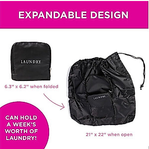 Miamica Foldable Travel Laundry Bag, Hot Pink Mod Cowgirl – Lightweight, Durable Design with Drawstring Closure, One Size, M32263