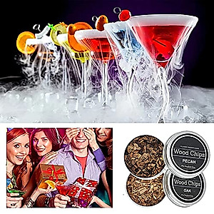 TJMBFH 2 Pack Whiskey Barrel Oak Wood Smoking Chips, fit for Smoking Gun, Hand-held Smoke Gun Smoker Infuser, Sawdust for Cocktail, Whiskey, Wine, Bourbon, Cheese, Meat (Pecan & Hickory)