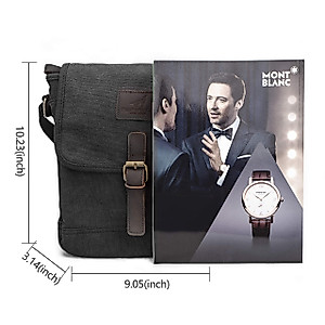 TOPWOLFS Canvas Messenger Bag Small Crossbody Bag Casual Travel Working Tools Bag Shoulder Bag Hold Phone Handset Anti Theft