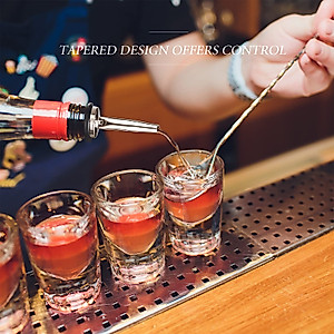 72 Pieces Stainless Steel Bottle Pourers Tapered Liquor Pourers with Rubber Dust Caps Tapered Pour Spouts Set Bar Supplies Vinegar Bottle Dispenser Wine Pourers for Oil Beer Drink Water Bottle