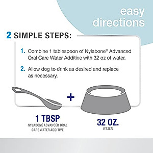 Nylabone Advanced Oral Care Dog Water Additive for Dental Care - Liquid Tartar Remover - Dog Breath Freshener & Teeth-Cleaning Liquid (32 oz.)