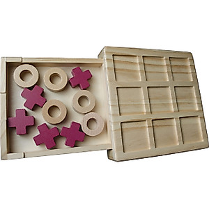 AEROLF TIC TAC Toe Wooden Board - Family Game, Classic Wooden Board Game, Classical Family Board Game, Strategy Board Game, Outdoor Game