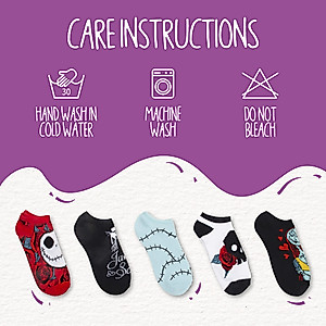 Disney womens Nightmare Before Christmas 5 Pack No Show Casual Sock, Black Primary, 9 11 US
