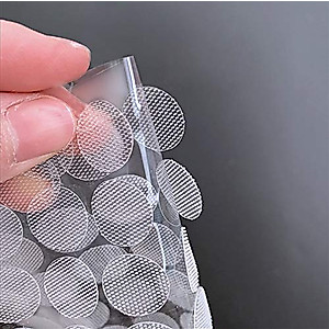 Vkey 700pcs (350pairs) 1.5cm Diameter Transparent Sticky Back Thin Clear Dots with Adhesive Hook & Loop Coins Tapes