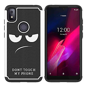 LEEGU for T-Mobile Revvl 4 Case 6.22 inch, Shock Absorption Dual Layer Heavy Duty Protective Silicone Plastic Cover Rugged Phone Cases for TMobile Revvl 4 - Don't Touch My Phone