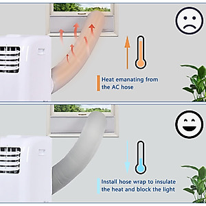 Wintcomfort Portable Air Conditioner Hose Cover Wrap for 5" & 5.9" Diameter Exhaust Hoses Tube, Insulated AC Hose Duct Vent Cover Sleeve, Gray