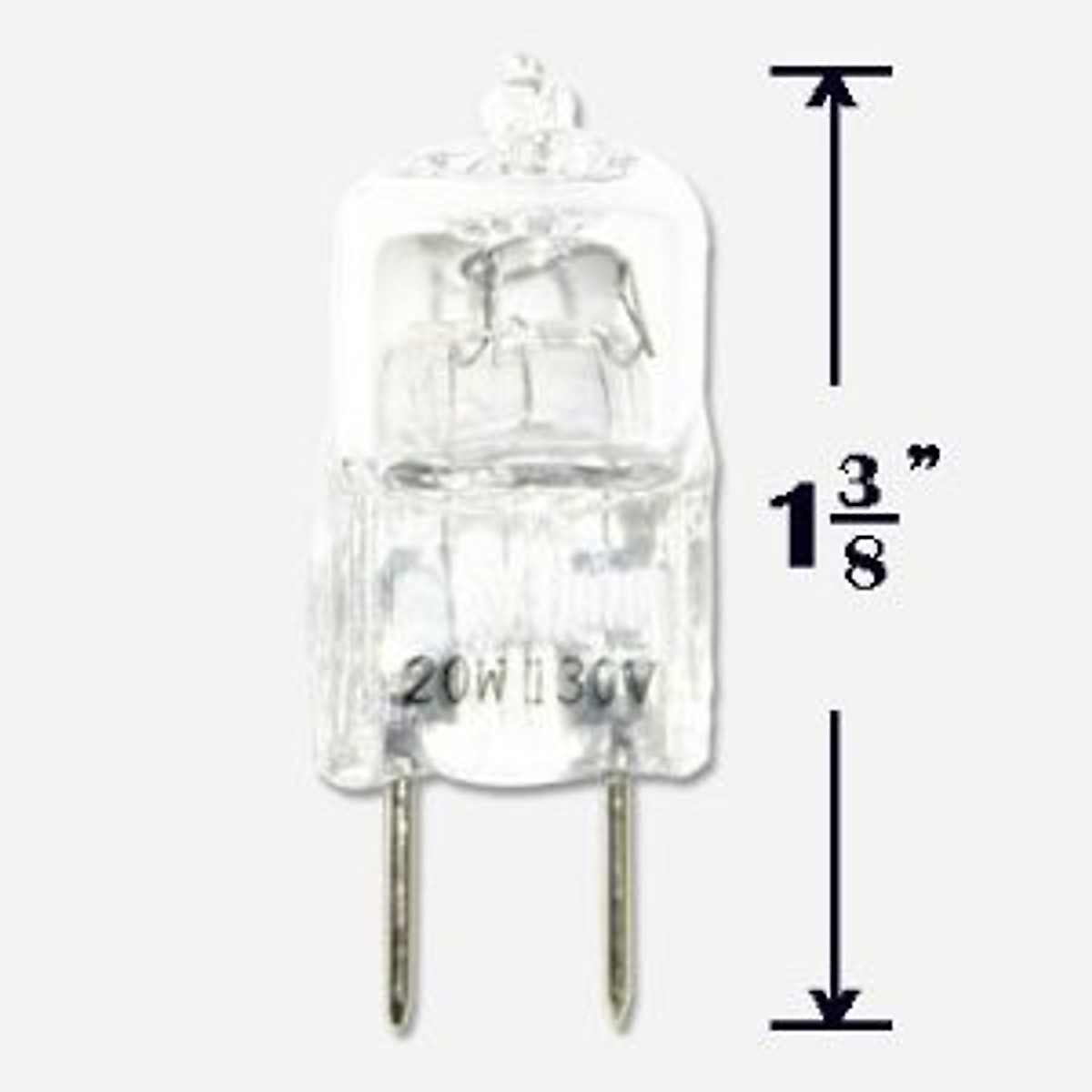Anyray® A1700Y (12-Pack) 20 Watt G8 20W 120v Halogen Light Bulb GY8.6 T4 JCD Type 110v 120v 130v 20Watt Size Less Than< 35mm Long