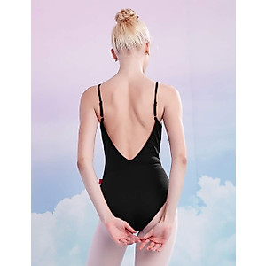 Cuulrite Ballet Dance Leotards for Women, Nylon Camisole Gymnastics Leotard, Adjustable Shoulder Strap