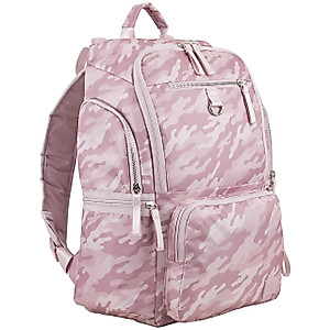 BODHI Baby Waterproof Multi-Function Travel Essentials Baby Tote Diaper Bag Backpack Changing Pad, Stroller Straps for Parents, Unisex, Pink Fluid Camo