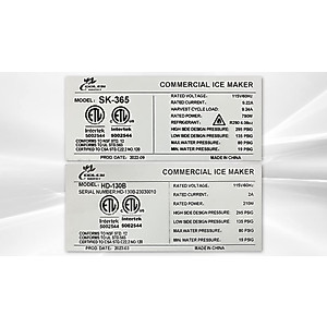 Commercial Ice Maker Hotel Ice Maker with Large Dispenser- 350 lb/per Day NSF Certified HD-130B