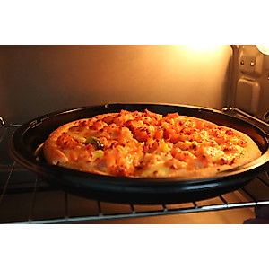 YKDFUN Disposable CPET Plastic oven baking Pizza Pans - Tray for Pizza Cookies Cake Bread Focaccia Meat - Baking Pans Tray, Easy Clean, Oven Freezer Microwave and Dishwasher Safe-Pack of 25