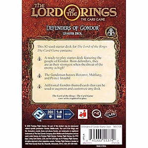 The Lord of the Rings The Card Game Defenders of Gondor STARTER DECK - Cooperative Adventure Game, Strategy Game, Ages 14+, 1-4 Players, 30-120 Min Playtime, Made by Fantasy Flight Games