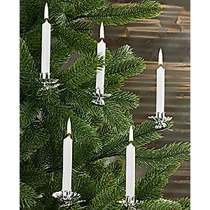 Eika Premium Christmas Tree Candles - Set of 20 Traditional Christmas Wax Candles for Pyramids, Carousels & Chimes - Made in Europe - Solid Colored - White