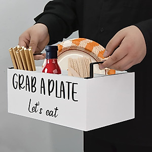 MEMOORIAL Kitchen Utensil Holder, Kitchen Countertop Plate Organizer, Paper Plate Holder, Disposable Dish and Cup Holder Utensil Caddy for Kitchen, Party, BBQ…