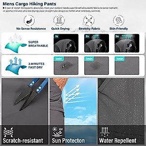 linlon Men's Outdoor Casual Quick Drying Lightweight Hiking Cargo Pants with 8 Pockets,Army Green,38