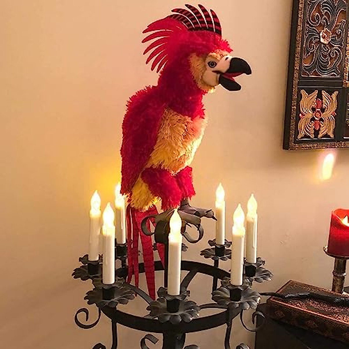 Amagic 12 Pcs Flameless LED Taper Candles, No Remote, Magical Hanging Floating Candles, Battery Operated Candlesticks, Electric Fake Candles Flickering 6.5" for Halloween Party Church Christmas Decor