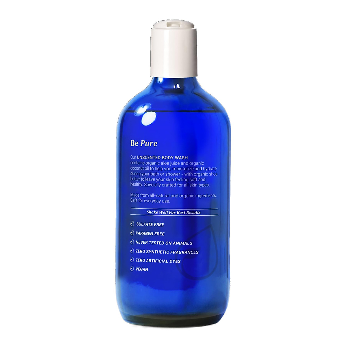 Certified Organic Unscented Body Wash by Be-One - Sensitive Skin - Moisturizing - Paraben & Sulfate Free - Vegan - All Natural - Soap - For Men & Women - Eczema - Gentle - Made in USA