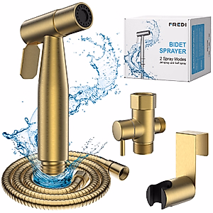 FREDI Bidet Sprayer for Toilet, Bidet Sprayer, Toilet Faucet, Jet Spray for Toilet, Muslim Shower, Toilet Sprayer, Ducha para Toilet(Gold)
