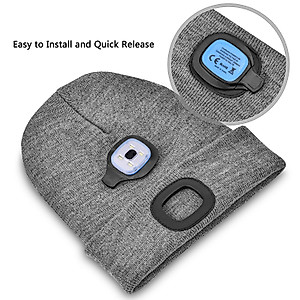 Etsfmoa Unisex Beanie with The Light Gifts for Men Dad Father USB Rechargeable Caps