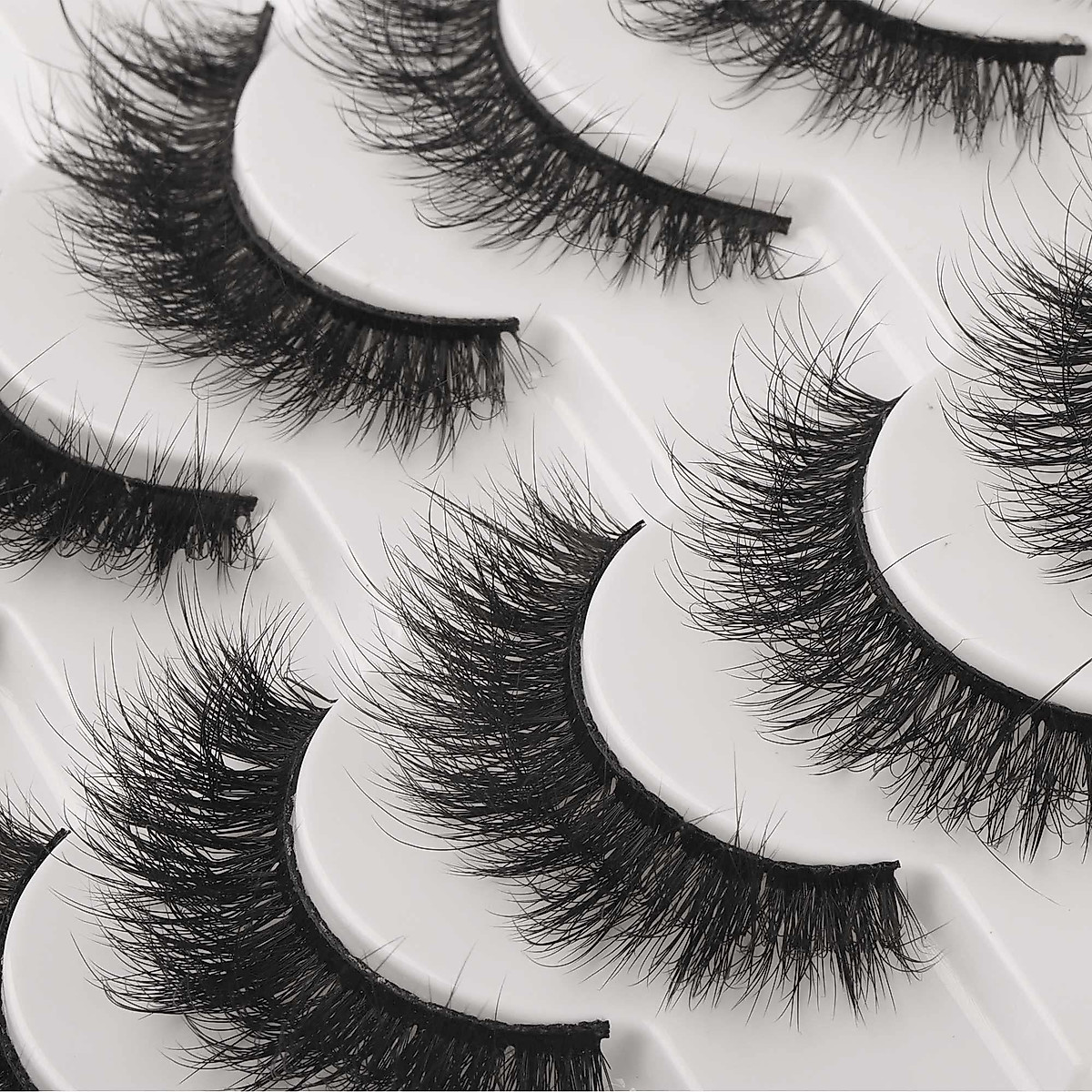 Mink Lashes Fluffy Natural Look 15-18mm Eyelashes Wispy False Eyelashes 10 Pairs FANXITON Faux Mink Lashes Pack 3D Volume 2 Styles Fake Eye Lashes Multipack