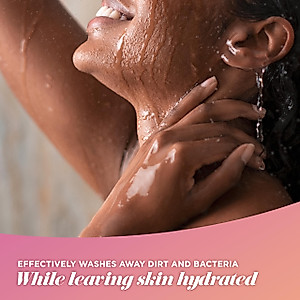 Caress Body Wash for Women, Tahitian Pomegranate & Coconut Milk, Exfoliating Shower Gel for Renewed, Glowing Skin, 20 fl oz, 4 Pack