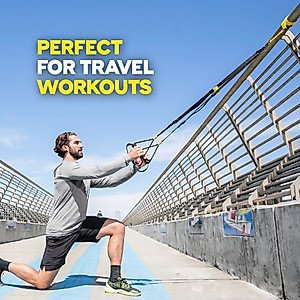 TRX Training TRX GO Suspension-Trainer-System Bundle with Suspension-Trainer Strap, XMount, 4 Mini Resistance Bands, and Water Bottle, 7 Items Total