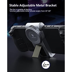 BINBOKPLAY V1 Steam Deck Fan for Cooling, Steam Deck Cooler for CPU with Steam Deck Dock Function for Steam Deck Accessories, Exhaust Cooling System, LED Indicator, Rechargeable USB Port