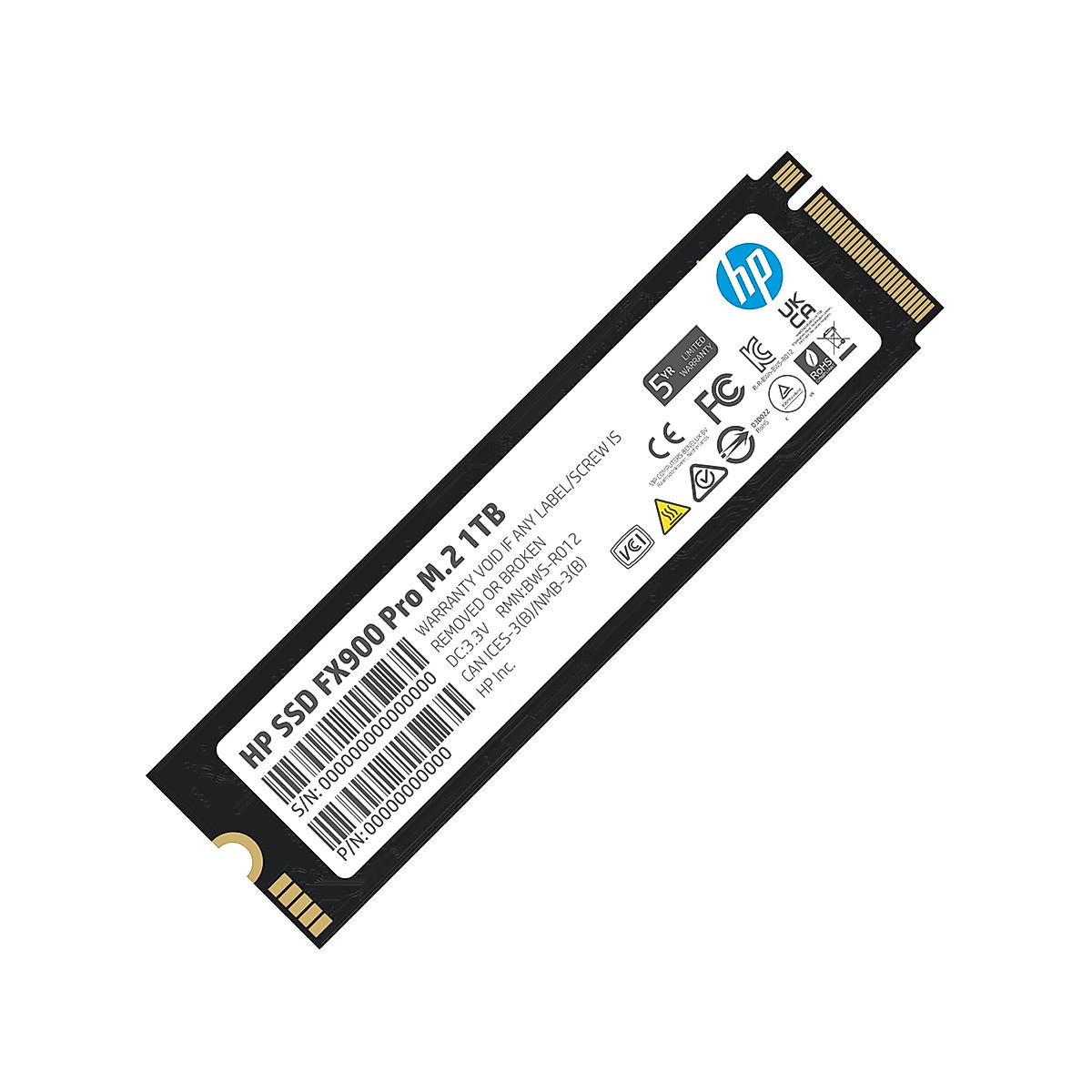 HP FX900 Pro 1TB NVMe SSD 2280 M.2 Gen4 x4, 8 Gb/s Internal Solid State Drive Up to 7400 MB/s Compatible with Laptop & Desktop PC - 4A3U0AA#ABB