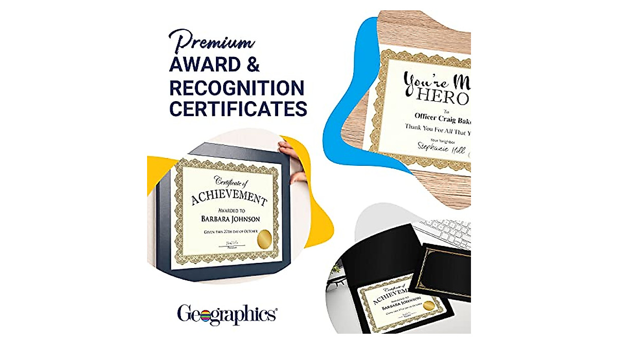 Professional Award Certificate Paper with Gold Seals | Geographics ...