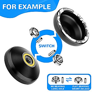 Yoyo Bearing Pack, Yoyo Replacement - Unresponsive Yoyo Bearing + Narrow C Responsive Bearing + 10 PCS Yoyo Strings + Axle (10mm) + Axle (12mm) + Yoyo Bearing Remover Tool + Mini Allen Wrench