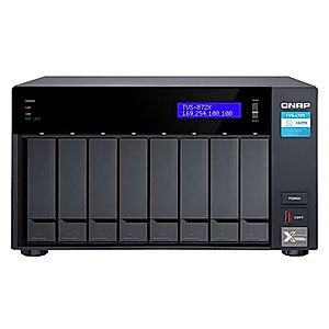 QNAP TVS-872X-i5-8G-US Desktop 8-bay NAS/iSCSI IP-SAN, Intel® Core™ i5 6-Core Processor, 8GB DDR4 RAM, 10GbE*1 (BASE-T), 1GbE*2