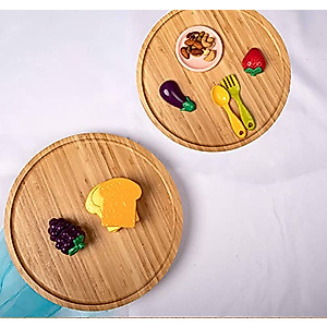 Plutreas Bamboo Lazy Susan Turntable for Cabinet or Table (14 in)