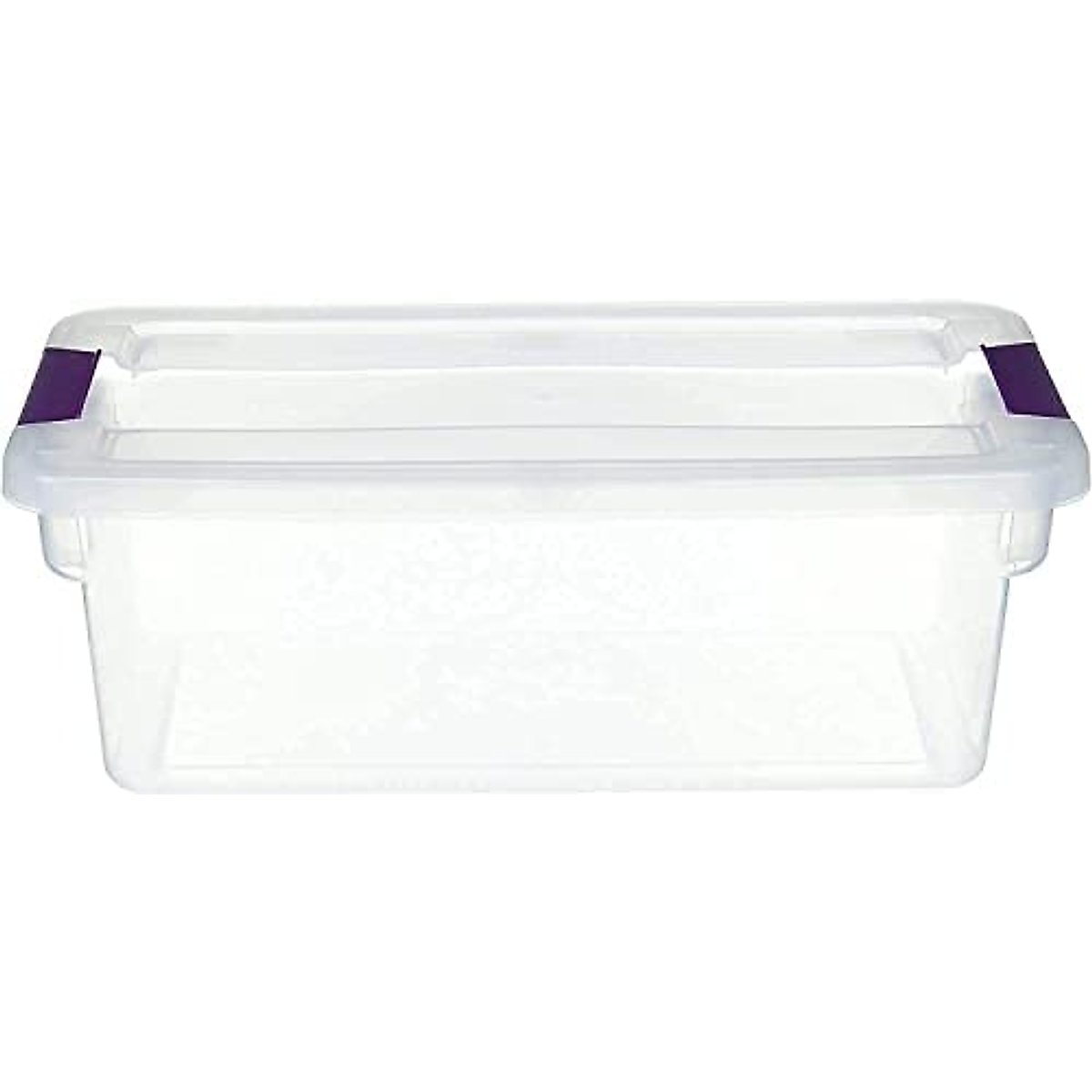 6 Quart (Qt) Clearview Storage Latch Box with Purple Latches