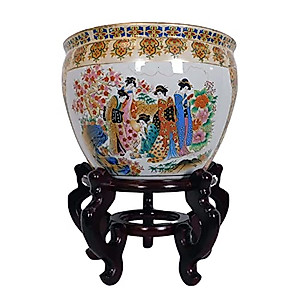 Oriental Furnishings Japanese Satsuma Peacock Vase (10" W x 7.75" H | Base 6.25")