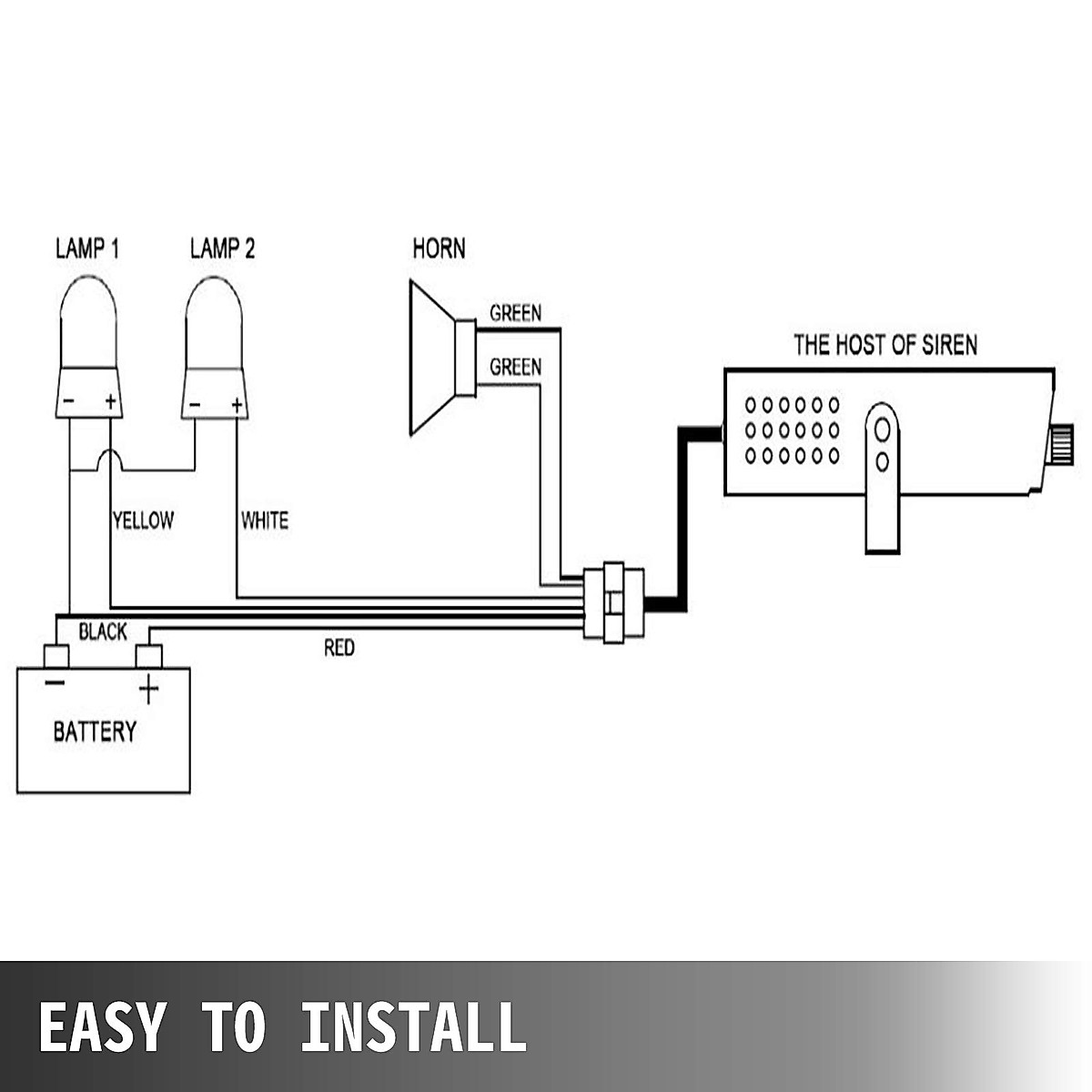 200W Siren Bundle 8 Tones Emergency Warning Siren with PA Speaker MIC System Vehicle Siren Box Fit for Police, Ambulance, Fire Fighting and Engineer Vehicles