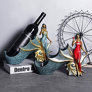 Wine Holder, Elegent Women Wine Rack Tall Drink Tabletop Single Wine Accessory Bottle Holder Wine Bottle Rack Stand for Bar Counter Home Decor (#2)