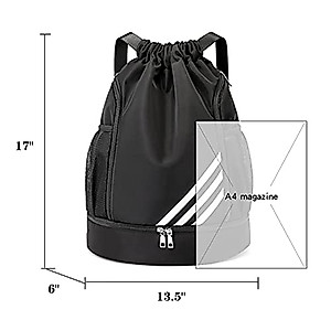 Votachin Sports Backpack Large Capacity Fitness Backpack Drawstring Basketball Bag Waterproof Fashionable Backpack Sport Bag Unisex(Orange)