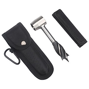 Bushcraft Hand Drill, Tools, Scotch Eyed Wood Auger Drill Bit, Steel Bushcraft Hand Drill Tools, Manual Auger for Outdoor Camping Garden