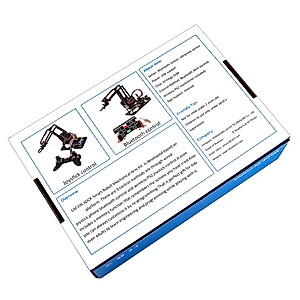 LAFVIN 4DOF Acrylic Robot Mechanical Arm Claw Kit Compatible with Arduino IDE DIY Robot with CD Tutorial