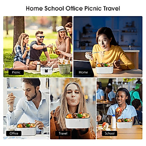 FCCABIN Electric Lunch Box, 1.8L Larger 80W Quick Food Heater for Adults, Self Heating Lunch Box Portable for Taxidriver/Men/Truckers/Car/Worker Food Warmer Hot Lunch Container with 0.5L Compartment