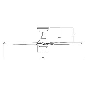 WAC Smart Fans Blitzen Indoor and Outdoor 3-Blade Smart Home Ceiling Fan 54in Matte White with 3000K LED Light Kit and Remote Control works with Alexa and iOS or Android App
