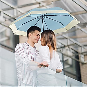 Lejorain Folding Golf Rain Umbrella - Wind Resistant 54inch Extra Large Compact Umbrella for Travel 210T Teflon Study Collapsible Adult Umbrella
