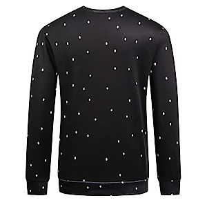 Christmas Sweatshirts For Men Crewneck Long Sleeve Funny Top Holiday Pullover 3D Printed Graphic Sweatshirts