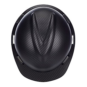 MSA 10204777 Hydro Dip V-Gard Cap Style Safety Hard Hat With Fas-Trac III Ratchet Suspension | Polyethylene Shell, Self Adjusting Crown Straps - Standard Size in Sport Carbon