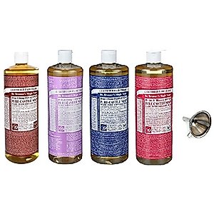 Dr. Bronner's Pure Castile Soap 4 Rainbow Variety Pack, 32 oz