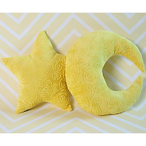 Snuggle Stuffs Star Minky Plush Throw Yellow Pillow