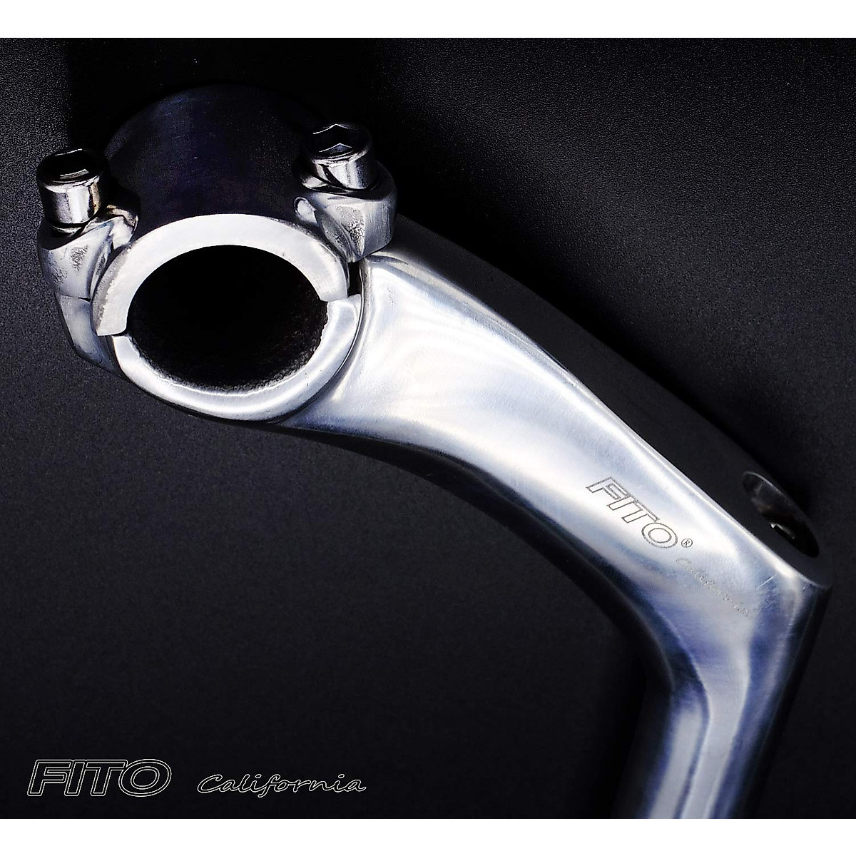 Stem - Fito Aluminum Alloy Handle Bar Stem - TWIN 2 BOLT - Gooseneck, Handle bar: 25.4mm, Frame: 22.2mm, for Beach Cruiser Bikes, BMX Bikes, Comfort Bikes, (Silver)